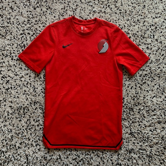 Nike | Shirts | Nike Portland Trailblazers Team Tech Fleece Logo Tee ...